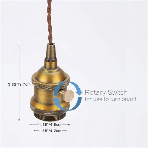 4 Pack Bronze Lamp Socket With Rotary Switch Iron Retro Style E26 Vintage Industrial Edison