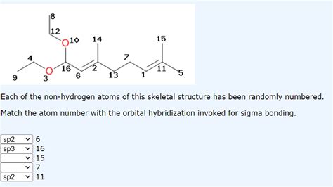 Solved Each Of The Non Hydrogen Atoms Of This Skeletal