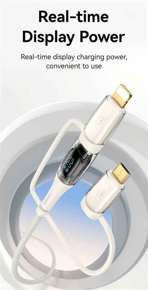 Usams Dây Cáp Sạc Nhanh Pd 100w 5 In 1 Usb Type C Ip Hiển Thị Kỹ Thuật