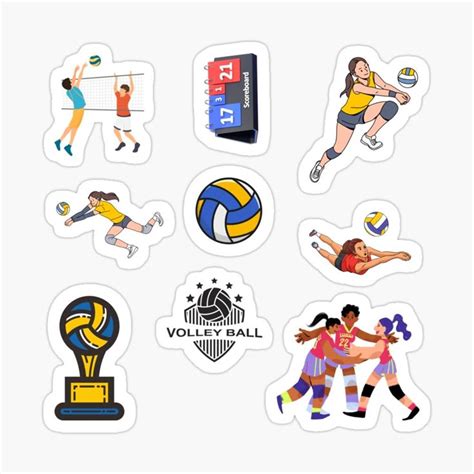 Volleyball Sticker Sheet Sticker For Sale By Blesstb Volleyball