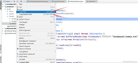 解决exception In Thread Main Filenotfoundexception Javabase2namestxt 系统找不到指定的路径。的问题