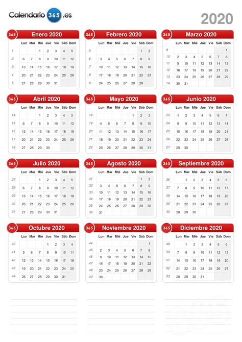 Calendario 2020