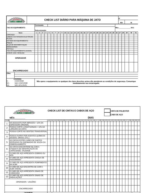 Check List Maquita Pdf Bens Manufaturados Engenharia Mecânica