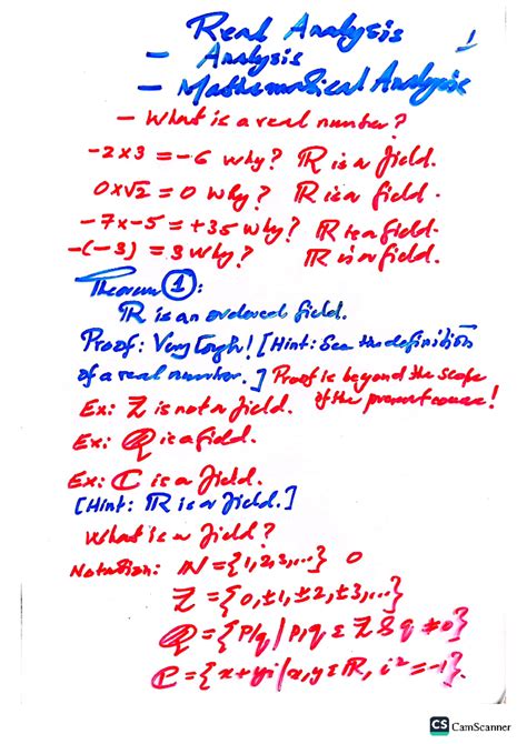 Lecture 1 Chap 1 Real Analysis Analysis 1 Massematical Andyin What
