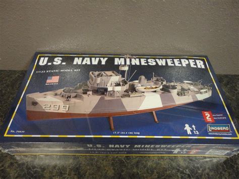 Lindberg Us Navy Minesweeper 1 125 Model Kit Nib 1814543265
