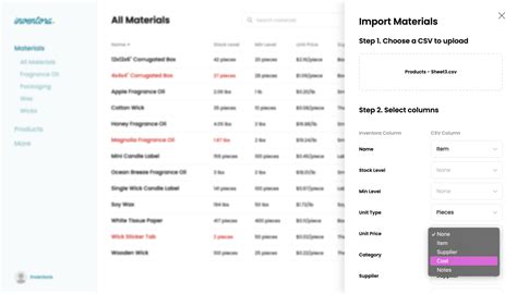 How To Upload A CSV Into Inventora Inventora