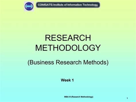 Lecture 01 Introduction To Business Research Methods Ppt