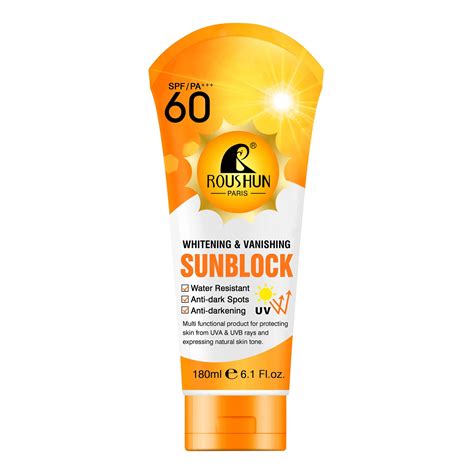 Roushun Paris Whitening And Vanishing Sunblock Cream Spf 60 Pa 18