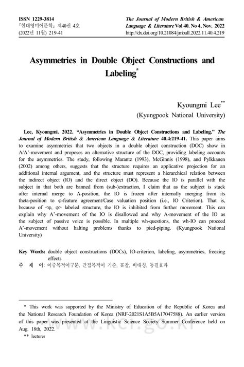 pdf asymmetries in double object constructions and labeling 1