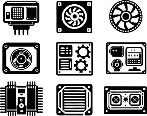 Set Of Computer Parts Icon Computer Technology Electronic Hardware