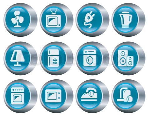 Home Electronics Button Set Stock Vector Colourbox