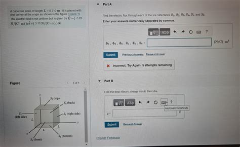 Solved A Cube Has Sides Of Length L M It Is Placed Chegg