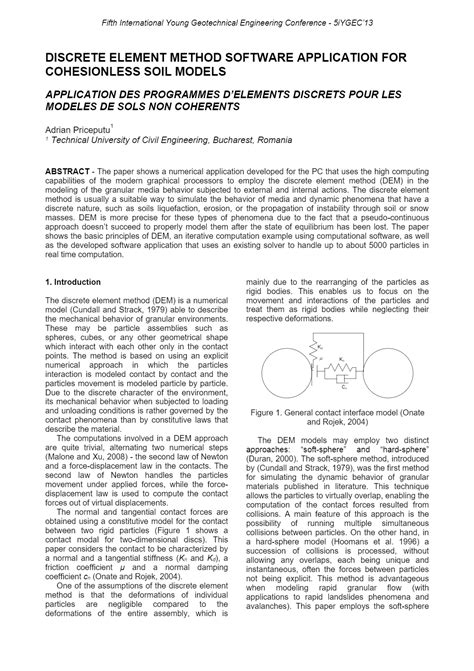Discrete Element Method Software Application For Cohesionless Soil Models TerraGage
