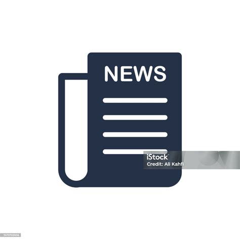 신문 아이콘입니다 단일 단색 아이콘입니다 벡터 그림입니다 웹 사이트 디자인 로고 앱 템플릿 Ui 등 신문에 대한 스톡 벡터 아트