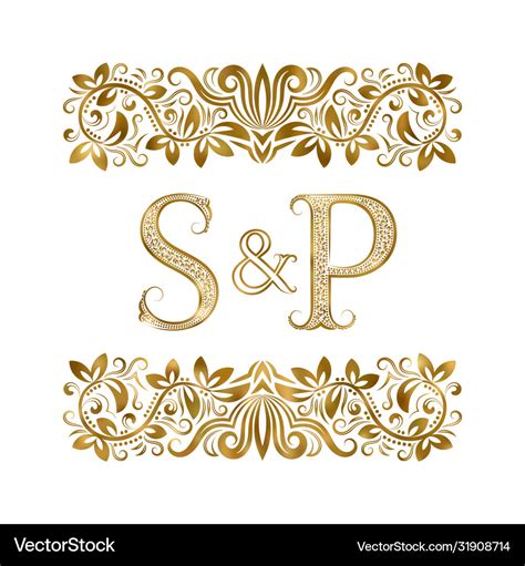 Vintage S And P Monogram Logo Royalty Free Vector Image