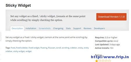 Sticky Widget Plugin Frip In