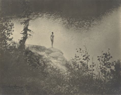 Female Nude Standing On Large Rock Over A Lake Getty Museum