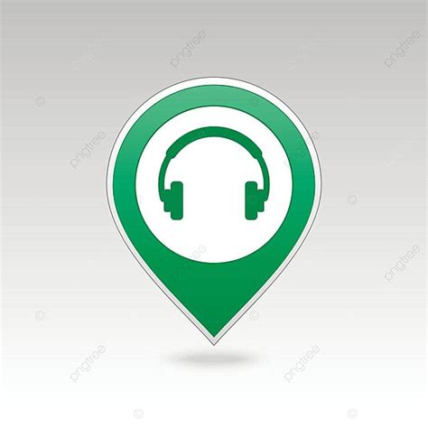 Headphone Pin Map Icon Map Pointermarkers Headset Web Sign Vector