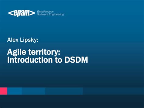 Lviv Pmday Олександр Ліпський And Анна Лазор Introduction To Dsdm