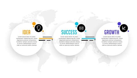 3 Step Infographic Workflow Chart Layout For Data Visualization Stock Illustration