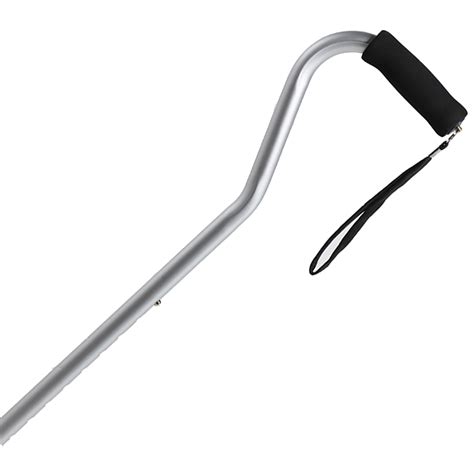 Offset Handle Aluminum Cane Silver