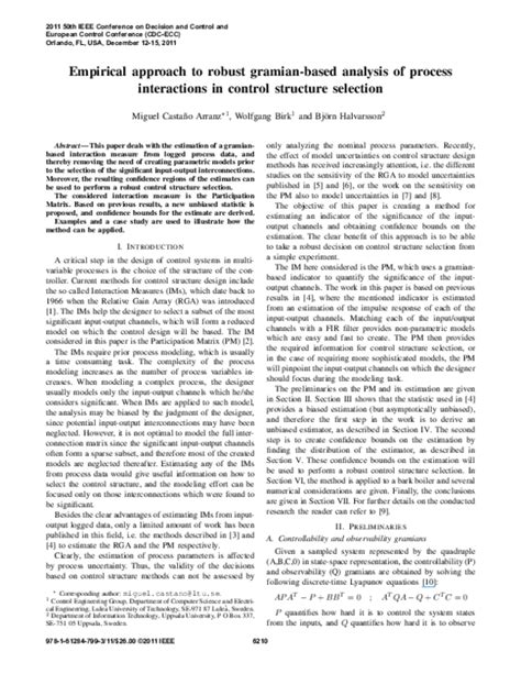 pdf empirical approach to robust gramian based analysis of process