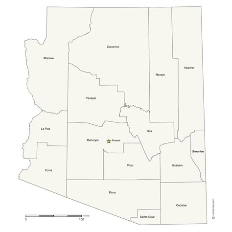 Arizona Counties Map Arizona County Map
