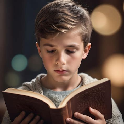 Premium Photo Young Boy Reading A Book