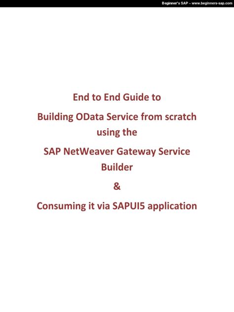 End To End Odata Service Sapui5 Application Pdf Pdf