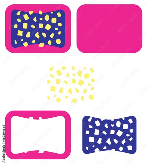 Round Cornered Rectangle Box Bordered Vector Graphic In Fuchsia Pink And Navy With Nut Chunk