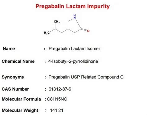 99 Pregabalin Ep Impurities 100mg Lab Grade At Rs 350 Mg In Hyderabad