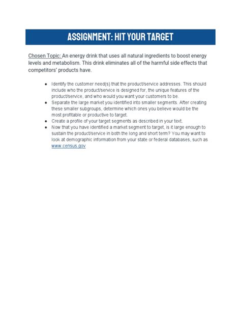 Assignment Hit Your Target Pdf