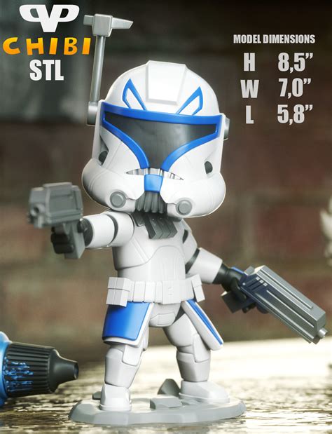 Captain Rex Chibi Stl For 3d Printing Chibistl 3dxm 3d Model 3d Printable Cgtrader