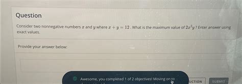 QuestionConsider Two Nonnegative Numbers X And Y Chegg