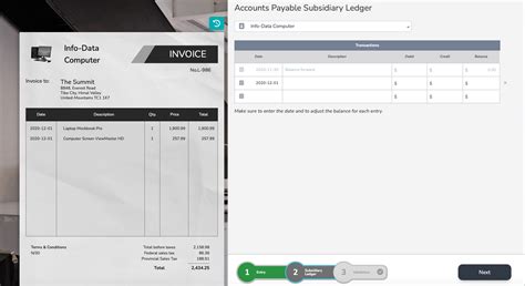 solved please create an accounts payable subsidiary ledger