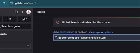 What Does Global Search Is Disabled For This Scope Mean How To Use Gitlab Gitlab Forum