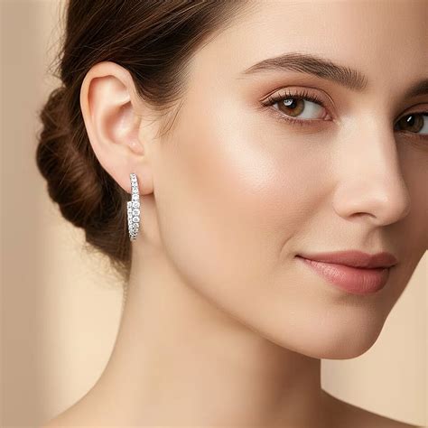 Buy Luxuriant Lab Grown Diamond 200 Ctw Hoop Earrings In Sterling