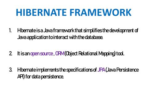 Java Framwork For Hibernate Frameworkpptx