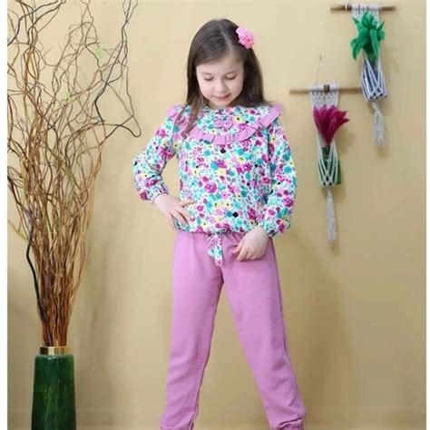 خرید و قیمت شومیز شلوار دخترانه مهاسا جنس نخ دیجیتال خارجی سایز لارج تا