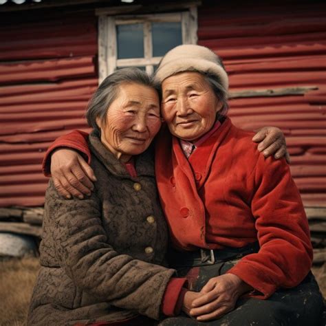 Premium Ai Image A Mongolian Years Old Mother With Her Years Old