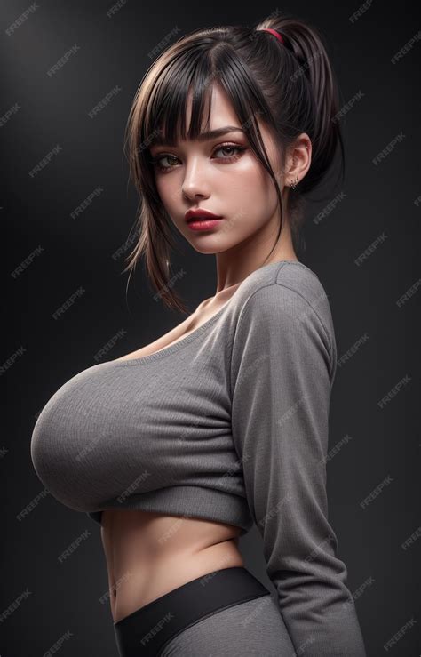 Premium Photo A Woman With A Very Big Breast Posing For A Picture In