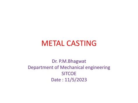 Solidification Of Casting Ppt