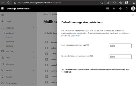 Do You Change Message Size Restrictions In Exchange Online SSW Rules