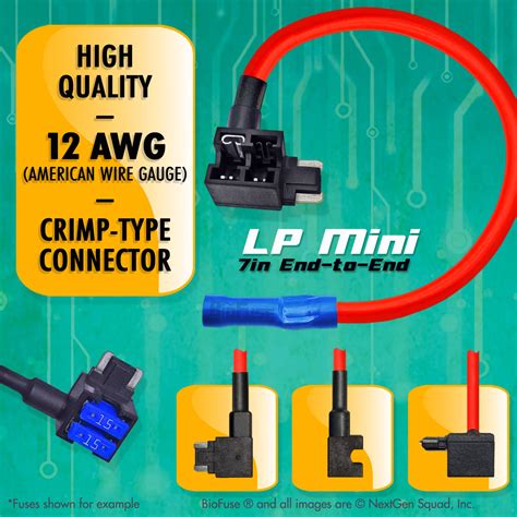 Biofuse 12 Awg Low Profile Mini Att 20 Piece Automotive Car Fuse Assortment And