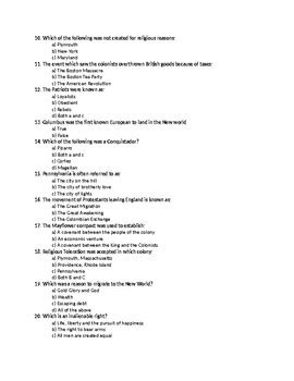 Us History Test By Sidecircle Teachers Pay Teachers