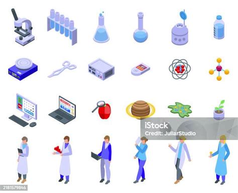 연구원 아이콘은 등각 투영 벡터를 설정합니다 데이터 솔루션 0명에 대한 스톡 벡터 아트 및 기타 이미지 0명 3차원 형태 개발 Istock