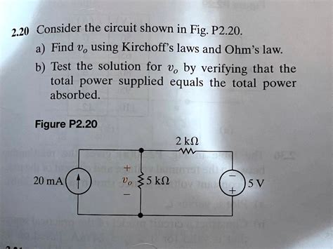 Solved 220 Consider The Circuit Shown In Fig P220 A Find Vo Using