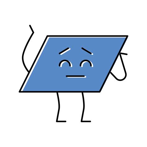 Parallelogram Geometric Shape Character Color Icon Vector Illustration