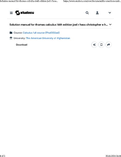 Solution Manual For Thomas Calculus 14th Edition Joel R Hass Christopher E Heil Maurice D Weir