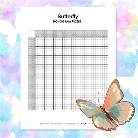 Butterfly Nonogram Puzzle Math Love